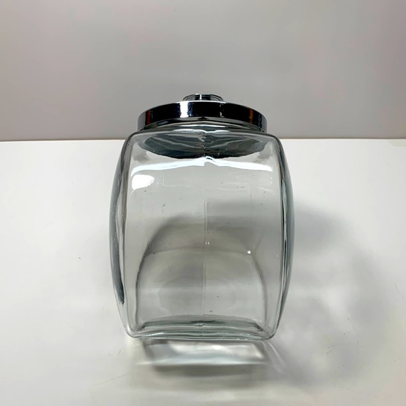 Vintage | Kitchen | Retro Metal Lid Glass Tilt Cookie Jar Apothecary ...